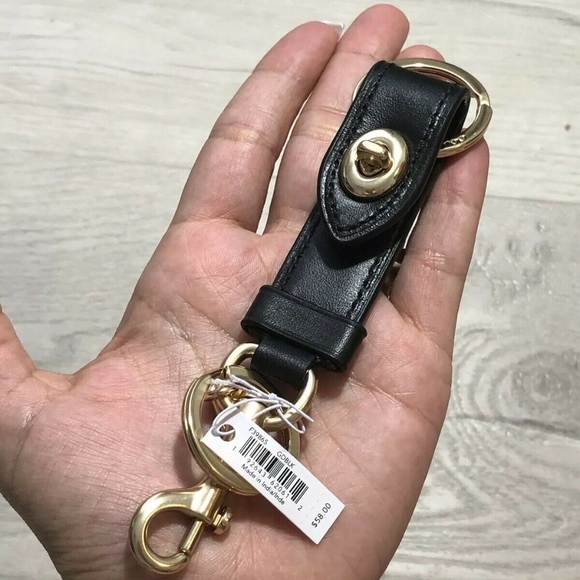 Coach | Accessories | Coach Leather Trigger Snap Bag Charm Valet Key ...